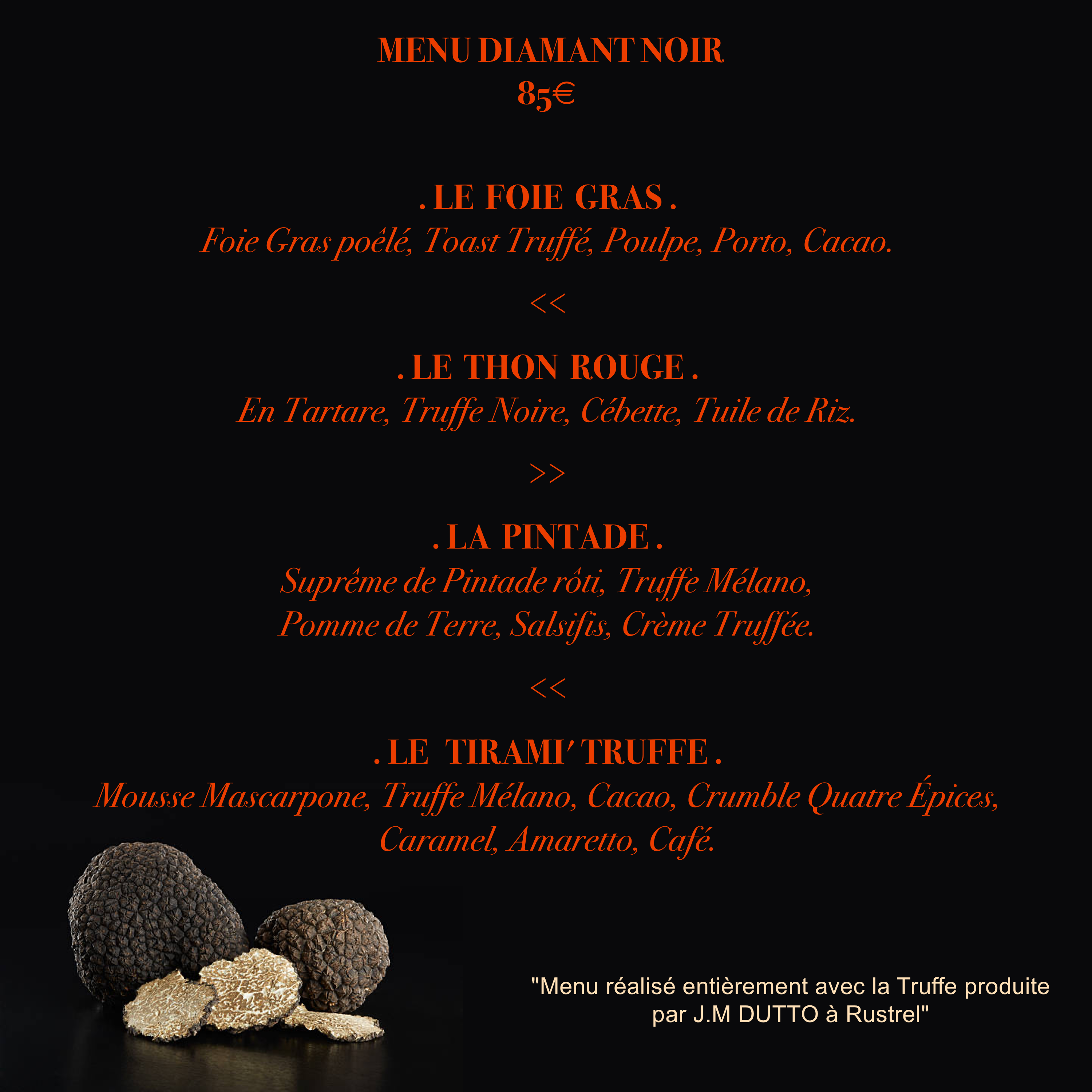 Les Menus – Le Sanglier Paresseux, l'Art de recevoir comme à la maison.